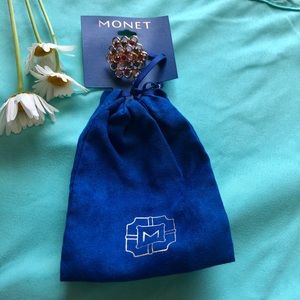 Monet | Jewelry | New Monet Multicolored Cluster Flower Ring W Pouch ...